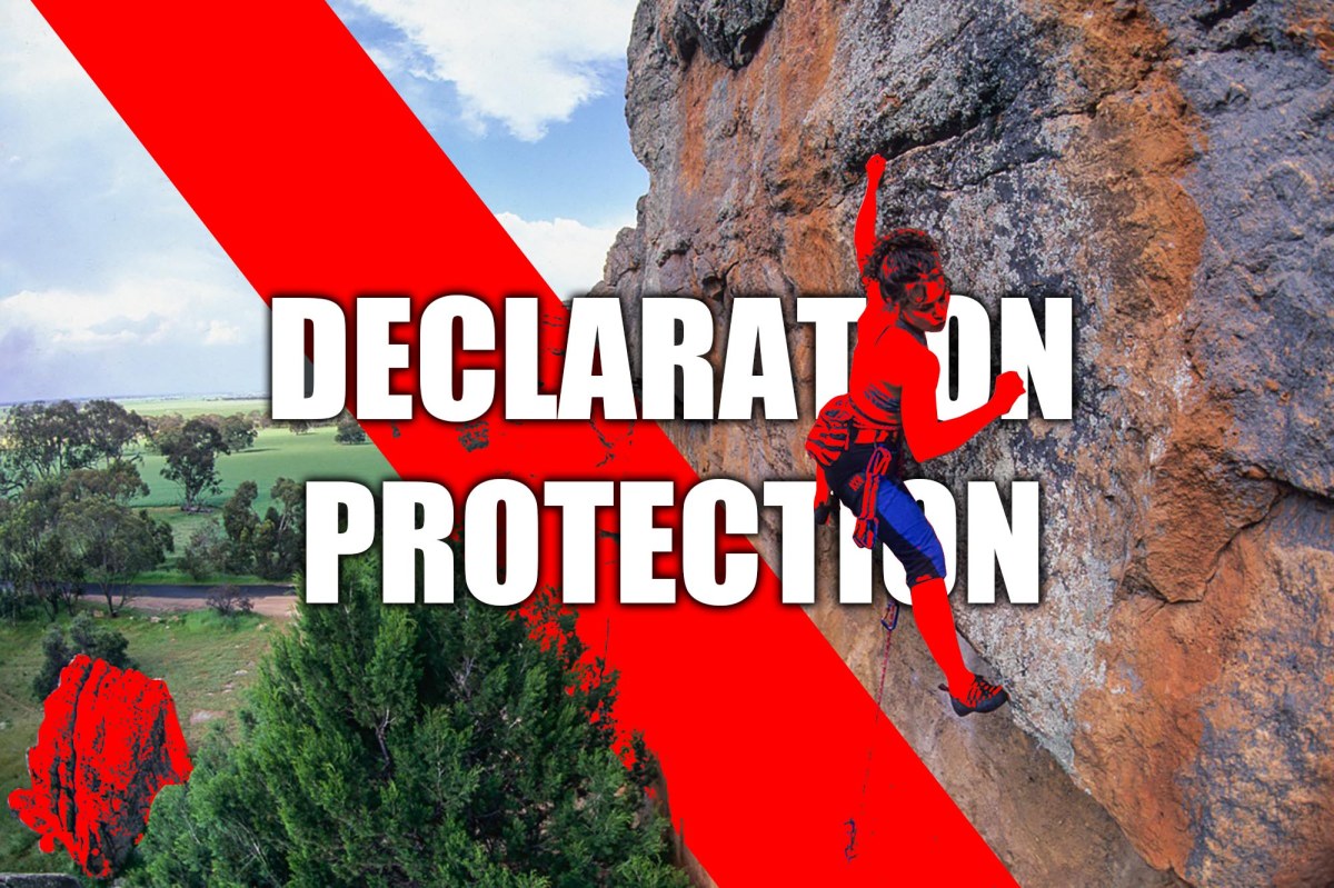 Declaration Protection – It’s Official | Save Grampians Climbing